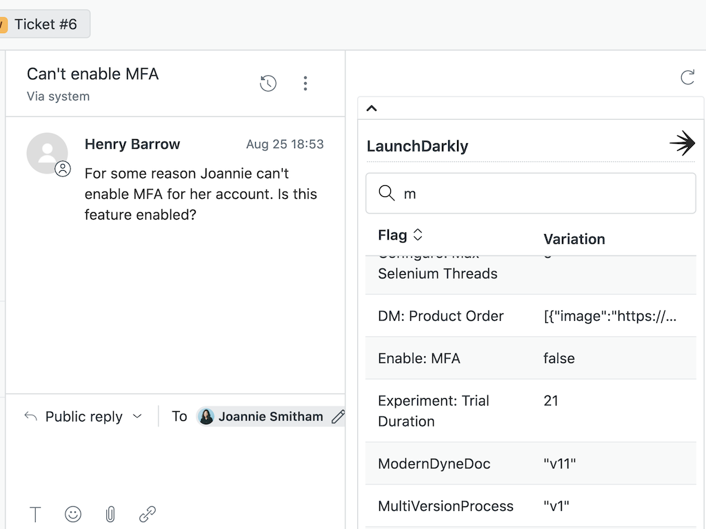 LaunchDarkly App Integration with Zendesk Support